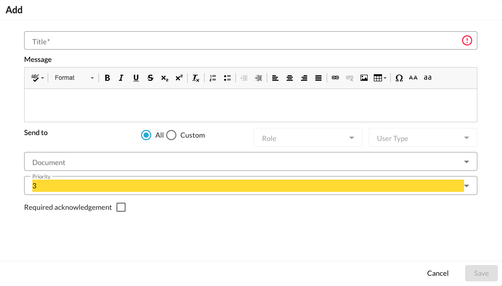 Announcements – Web Manuals