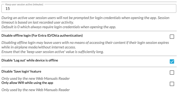 System settings -EFB – Web Manuals