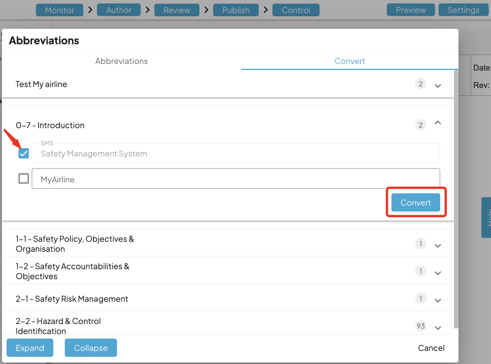 How to convert abbreviations – Web Manuals