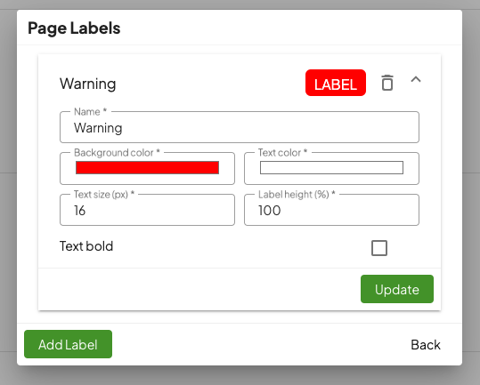 How can I create a Page Label? – Web Manuals