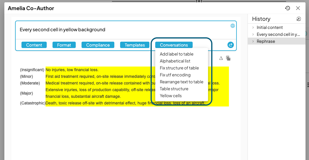 How to use a predefined prompt: Conversations – Web Manuals