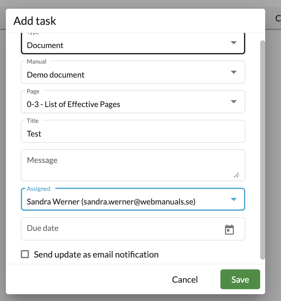 How to add a task – Web Manuals