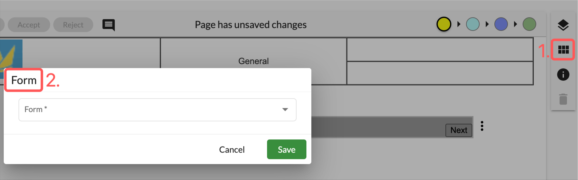How to add a form to a page – Web Manuals