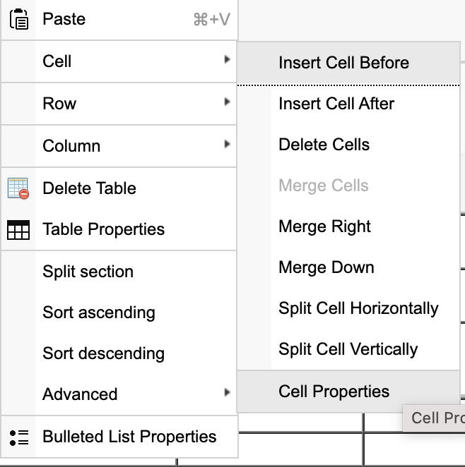 How to create a Table – Web Manuals