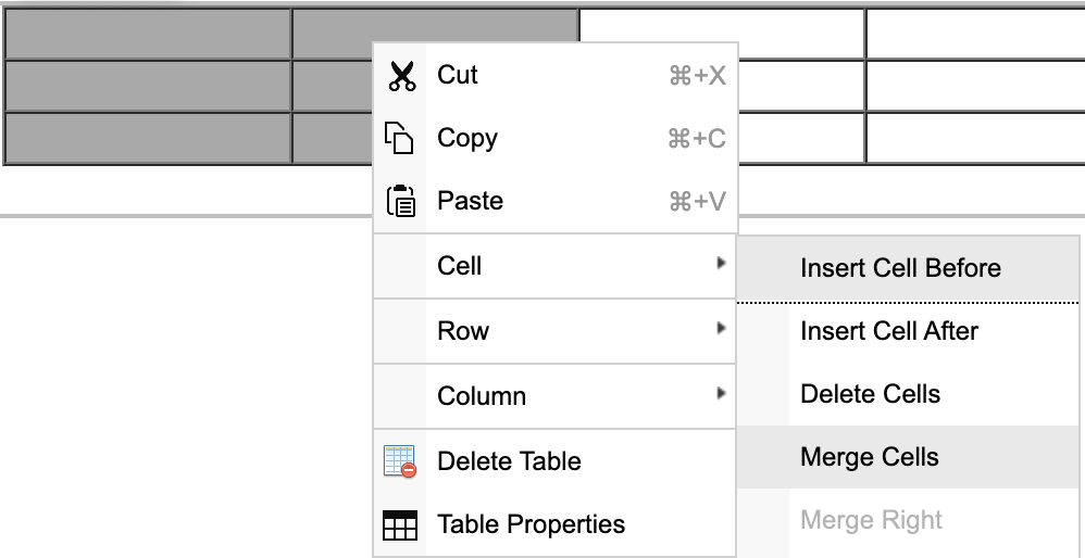 How to create a Table – Web Manuals
