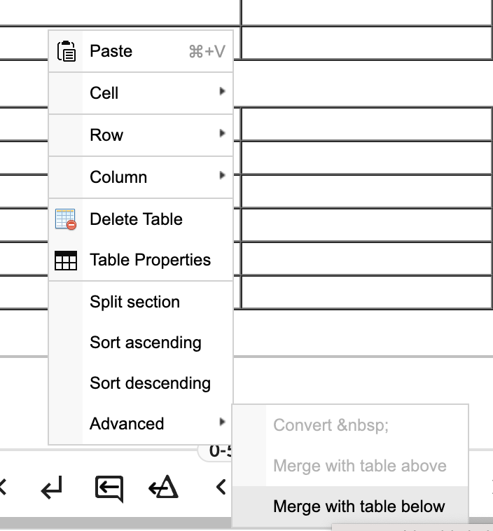 How to create a Table – Web Manuals