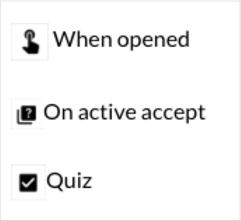 Symbol for on important / active accept Documents – Web Manuals
